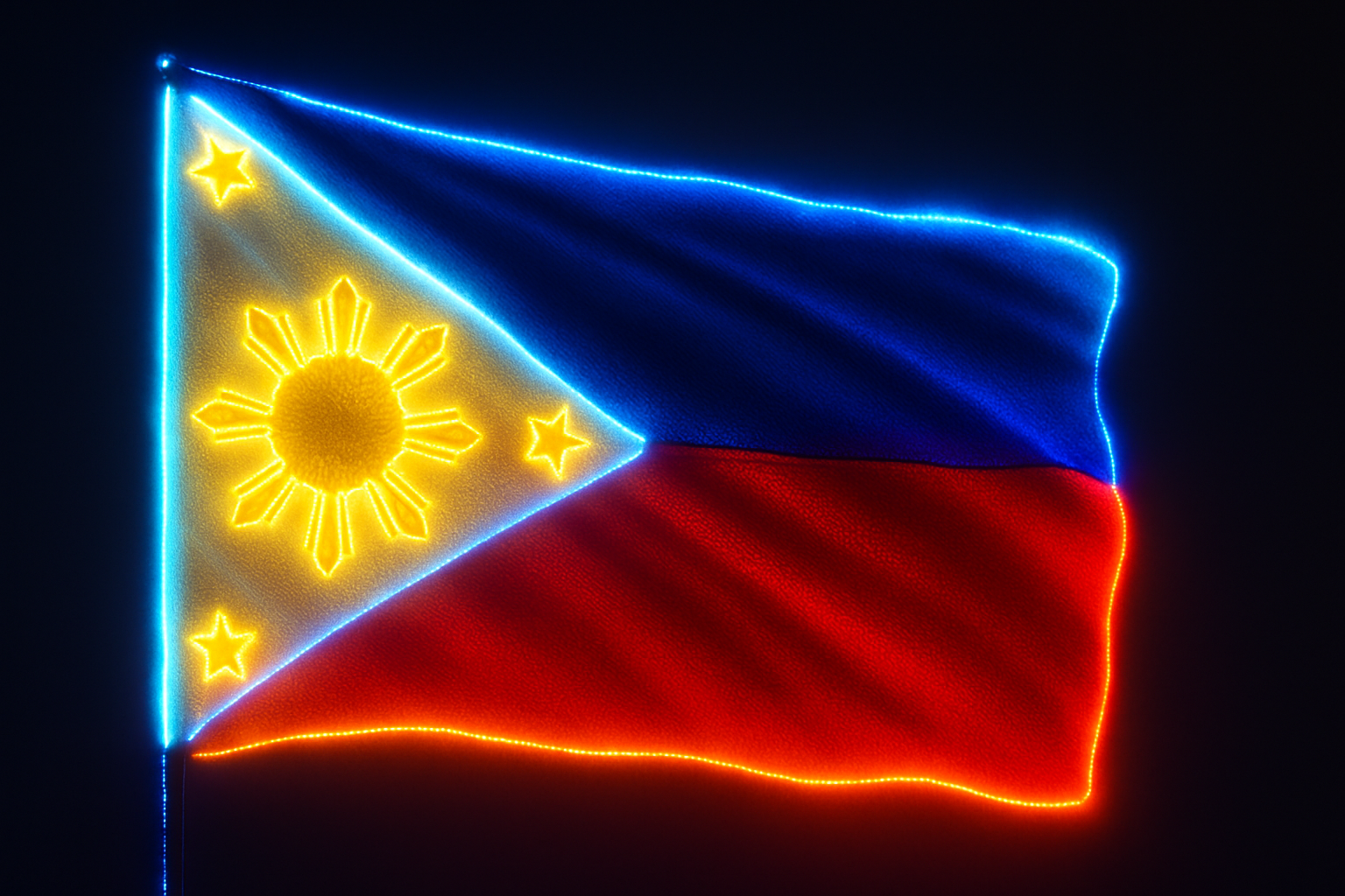 Philippines Glowing Flag - LED Illuminated Filipino Flag – GlowingFlag
